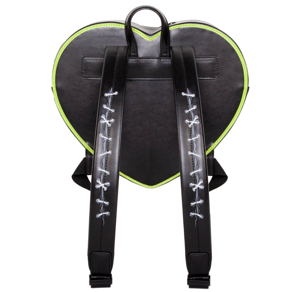 BRIDE AND FRANK STITCH HEART BACKPACK - BLACK/GREEN – strangecvlt