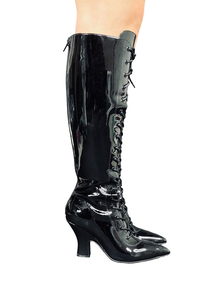 VICTORIA BOOT MAX - BLACK PATENT – strangecvlt